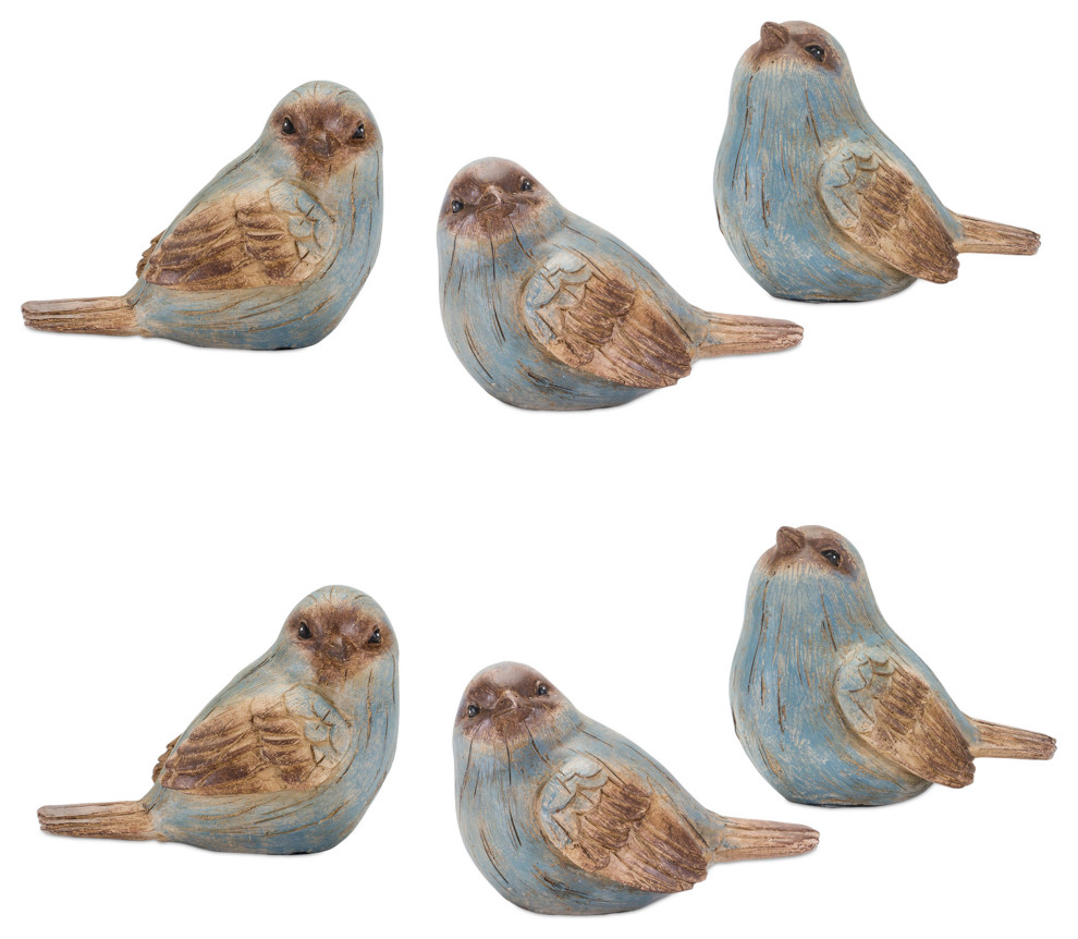 Bird Figurine, 6-Piece Set - Farmhouse - Decorative Objects And ...