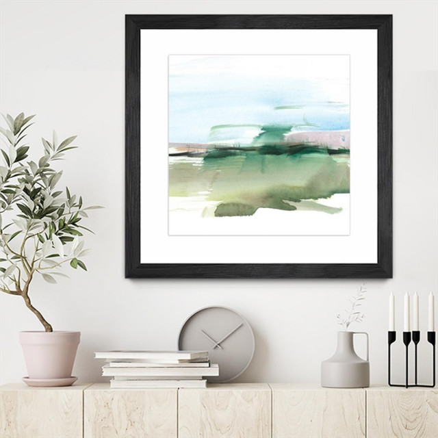Giant Art 36x36 Abstract Wetland II Matted and Framed in White ...