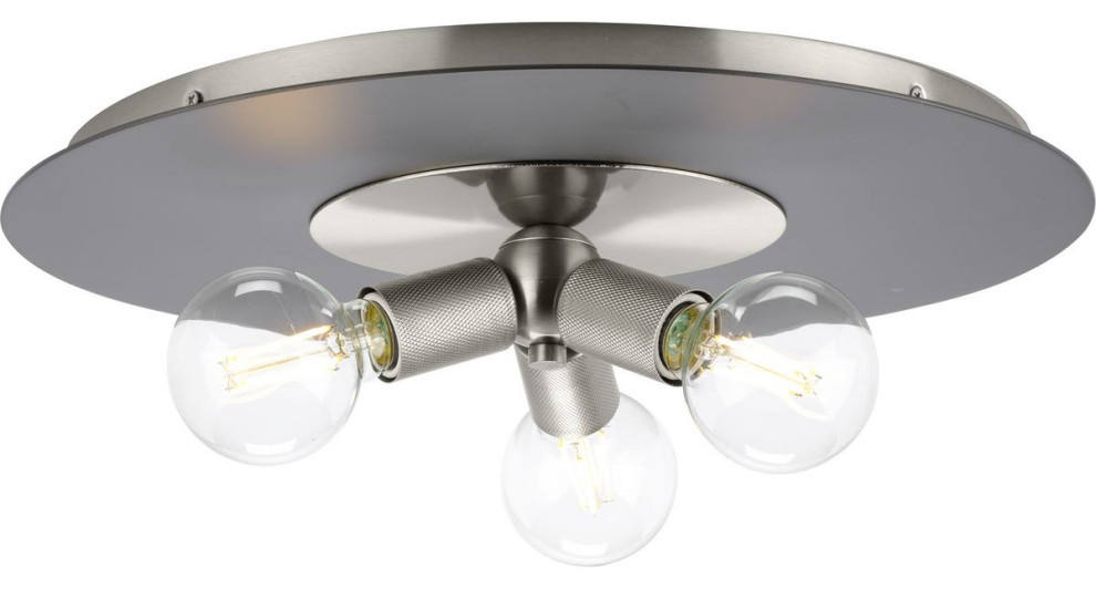 Trimble Collection One-Light Brushed Nickel 8" Flush Mount, 3-Light ...