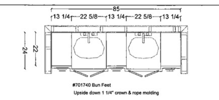 How many inches of counter is ideal between front edge and sink?
