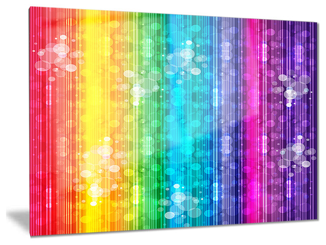 "Rainbow Effects" Glossy Metal Wall Art, 28"x12" - Contemporary - Metal ...