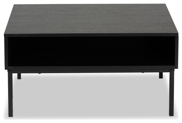 Baxton Studio Haben Two-Tone Oak Brown and Black Wood Coffee Table ...