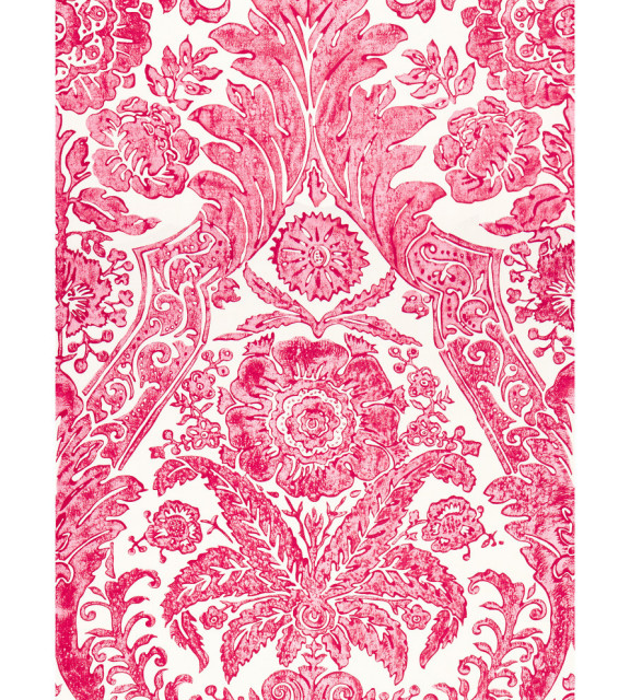 Luciana Damask Print, Raspberry - Traditional - Wallpaper - by ...