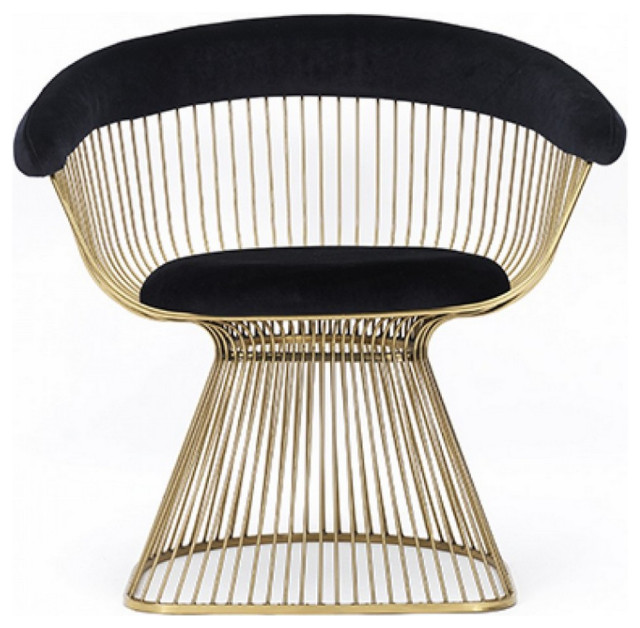 Contemporary Dining Chair with Cage Design Seat and Base, Black and ...