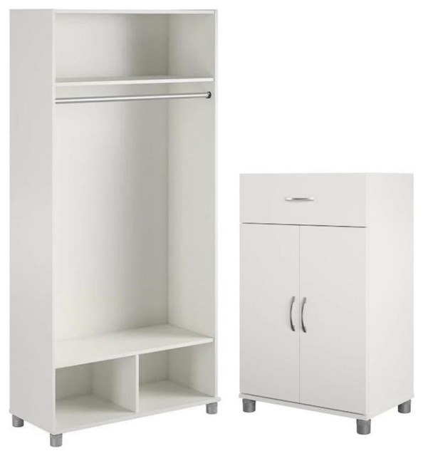 Home Square 2-Piece Set with 36" Wide Mudroom Cabinet 24" 2 Door Base ...