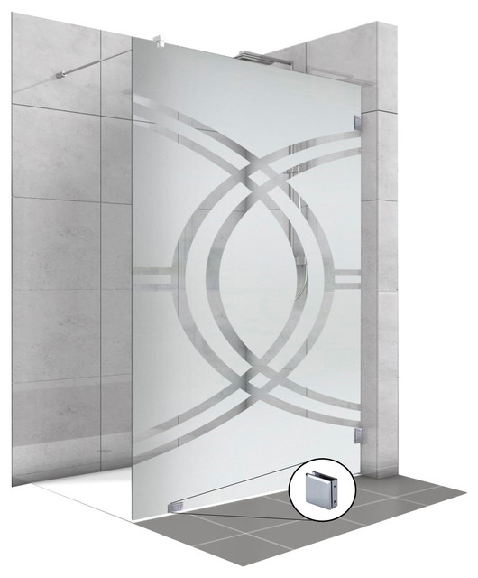 Fixed Shower Screen, With Cross-Ring Design, 35-1/2" X 75" - Contemporary - Shower Doors - by ...