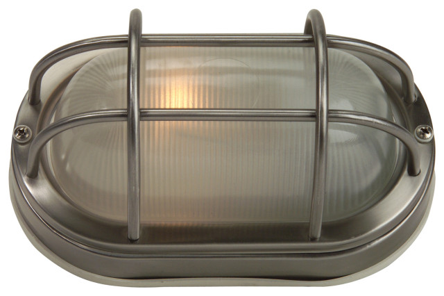 Craftmade Bulkhead 1-Light Small Flush Mount, Black/Frosted Halophane ...