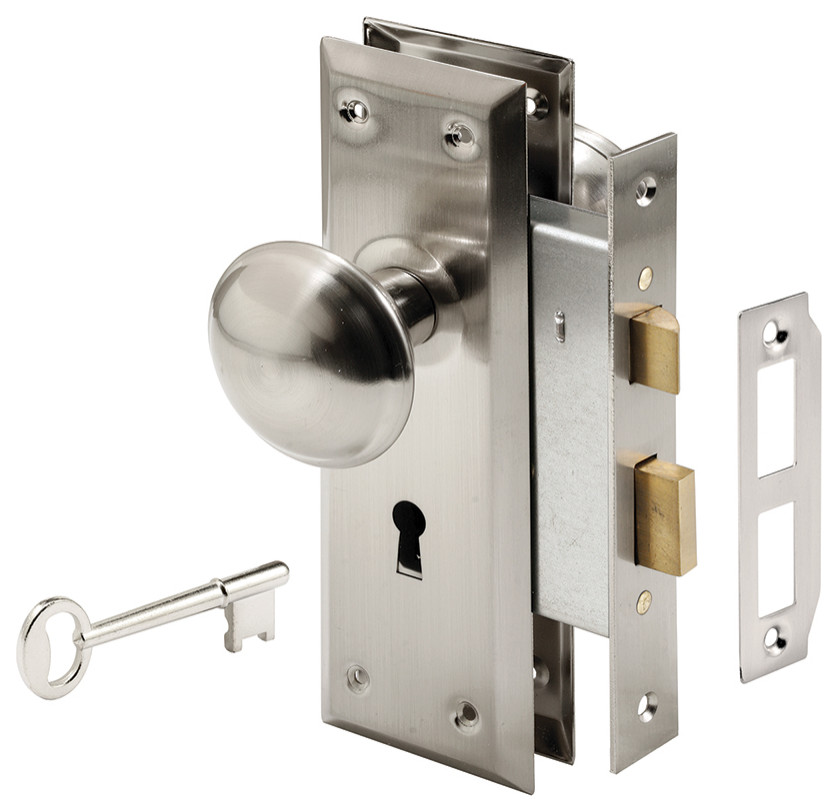 Steel, Satin Nickel, Interior Door Lock - Transitional - Door Locks ...