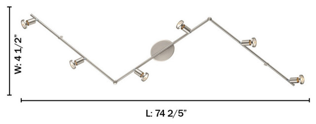 6x50W Track Light, Matte Nickel Finish - Transitional - Track Lighting ...
