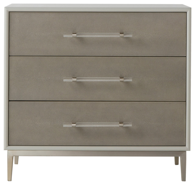 Gray Shagreen Three Drawer Nightstand | Andrew Martin Alice ...