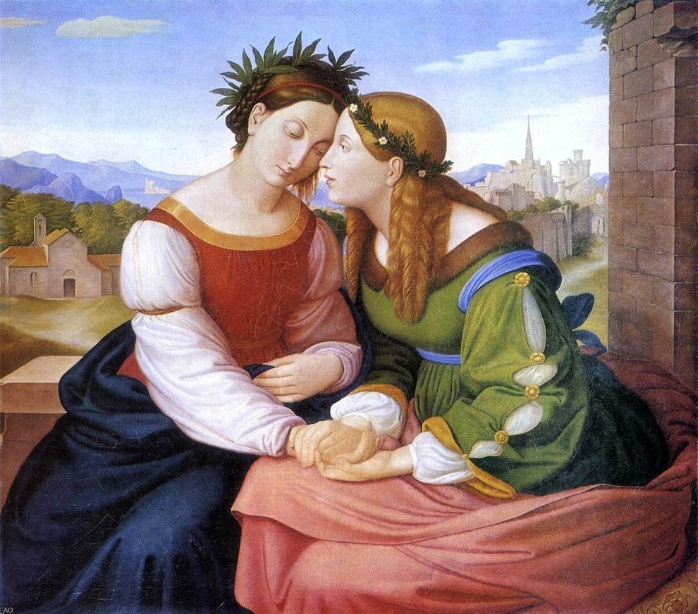 Johann Friedrich Overbeck Italia and Germania 20"x25" Premium Canvas ...