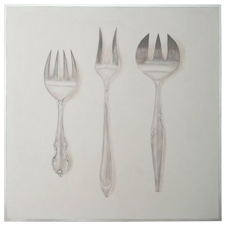 Framed Serving Utensils Acrylic Painting on Canvas for Traditional ...