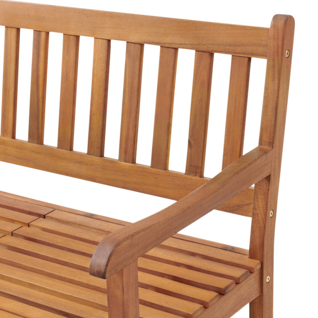 Bristol Two Seat Bench With Pop Up Table - Transitional - Outdoor ...