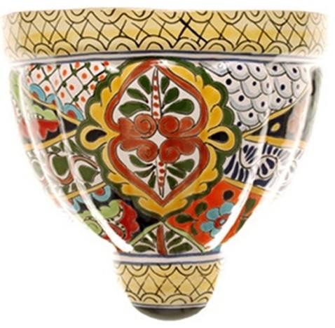 Mexican Talavera Wall Planter - X-Large - Mediterranean - Outdoor Pots ...