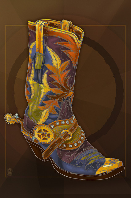 "Cowboy Boot" Print - Contemporary - Prints And Posters - by Lantern Press