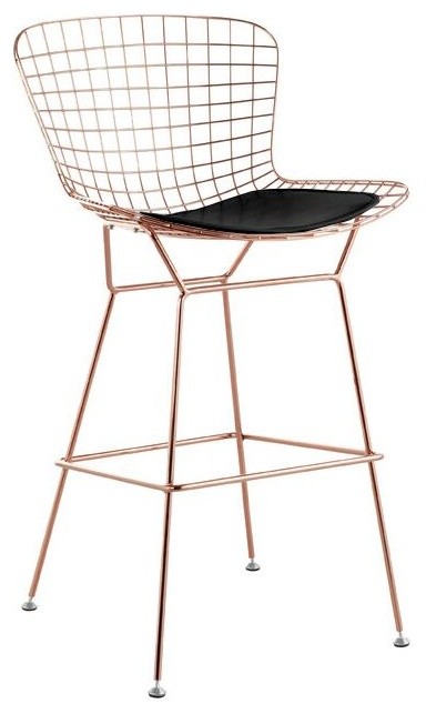 Wire Counter Stool, Rose Gold Finish - Contemporary - Bar Stools And ...