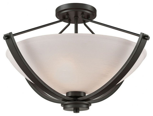 Three Light Semi-Flush Mount-Oil Rubbed Bronze Finish - Ceiling - Semi ...