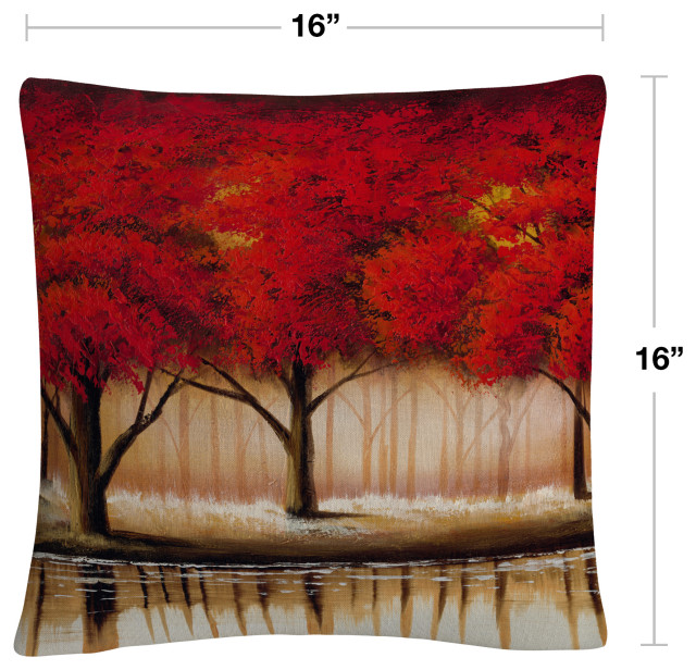 Rio 'Parade of Red Trees II' Decorative Throw Pillow - Rustic ...