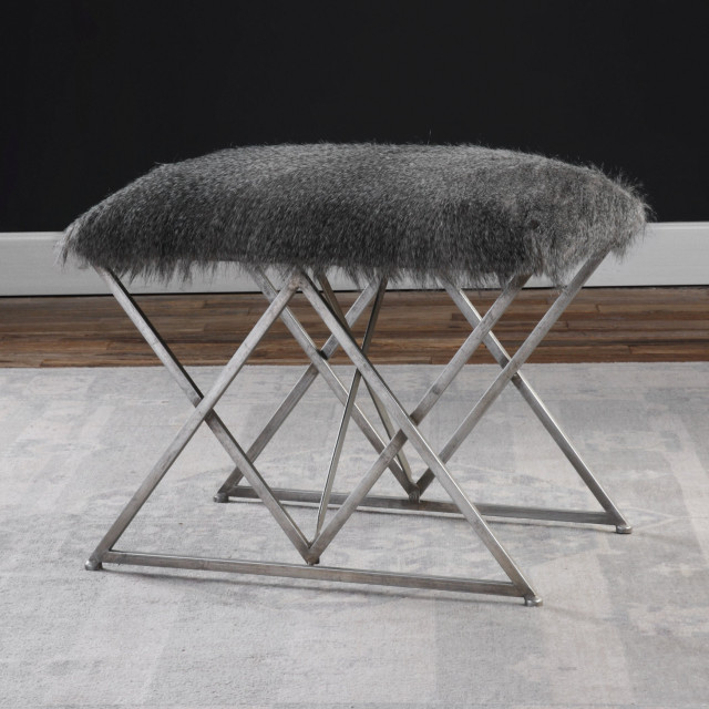 Uttermost Astairess Fur Small Bench - Contemporary - Vanity Stools And ...