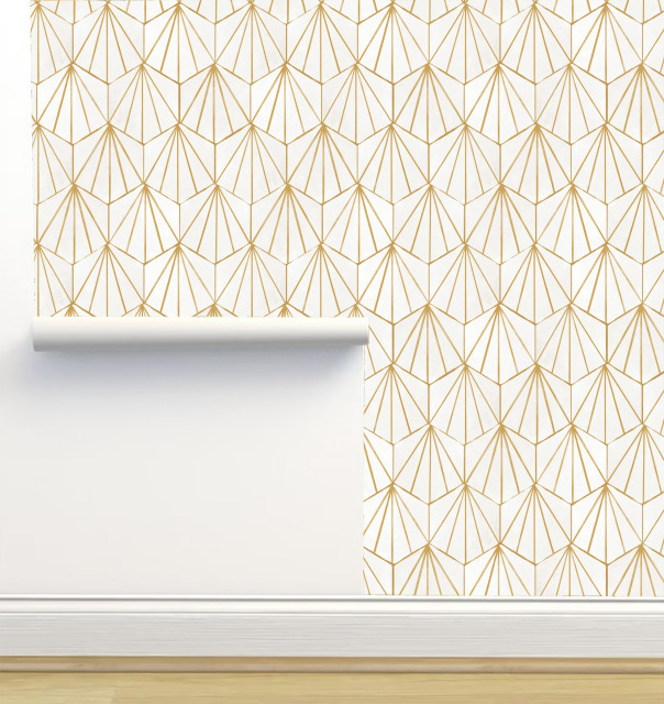 Triangle Lined Hex Marble Wallpaper by Erin Kendal, Sample 12"x8 ...
