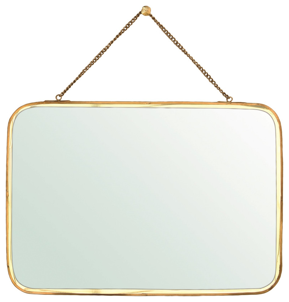 Gold Metal Horizontal Wall Mirror - Contemporary - Wall Mirrors - by ...