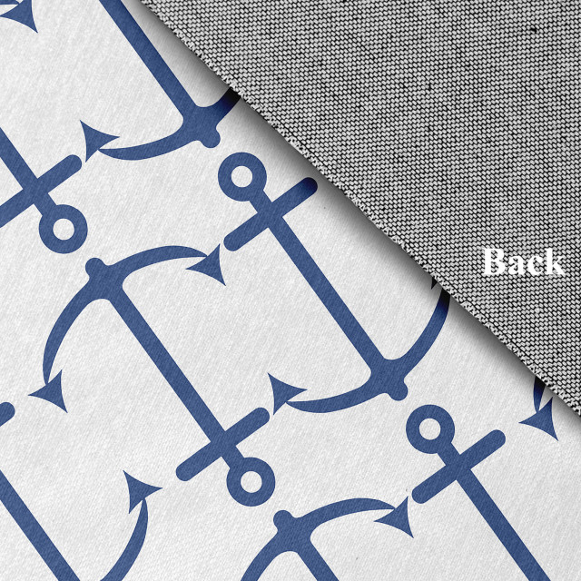 Anchor Pattern Nautical & Coastal Chenille Area Rug, 4'x6' - Beach ...