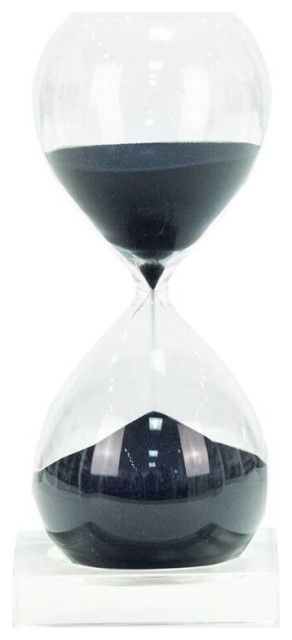 30 Minute Sand Timer On Cristal Base, Navy Sand - Contemporary ...