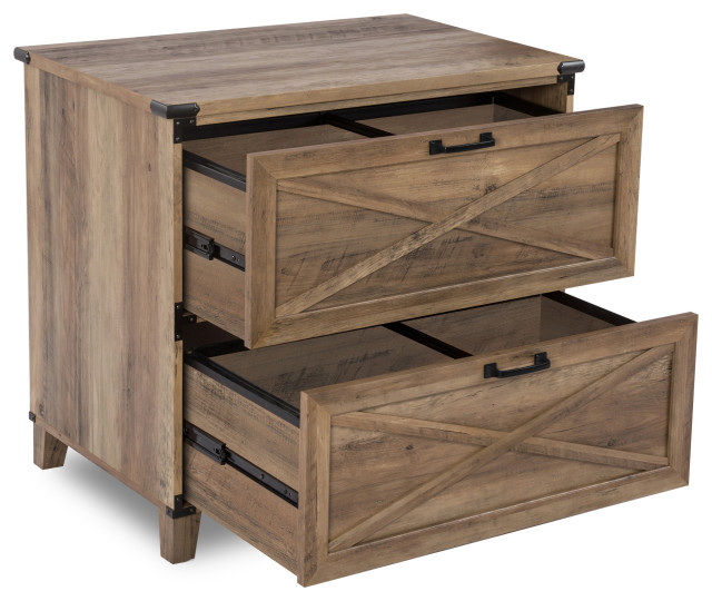Oxford 31.5" Wide 2 Drawer Wooden Farmhouse Lateral Filing Cabinet in ...