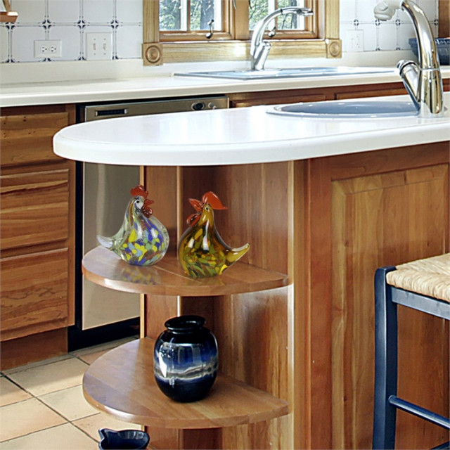 Dale Tiffany 2-Piece Rooster Art Glass Figurine in Multi-Color ...