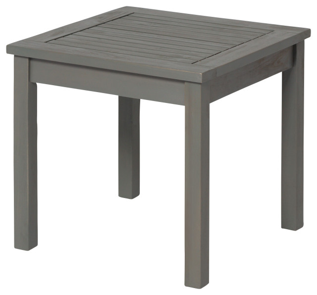 20" Simple Outdoor Side Table - Grey Wash - Transitional - Outdoor Side ...