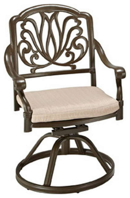 Capri Outdoor Swivel Rocking Chair By Homestyles, Taupe - Mediterranean ...