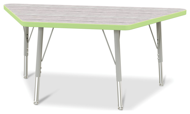 Trapezoid Activity Table - 24" X 48", E-height - Driftwood Gray/Key ...