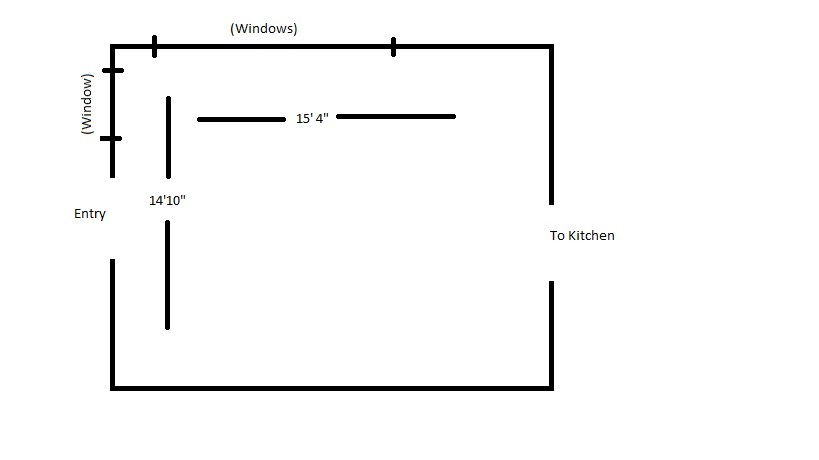 Need help with walk through living room design