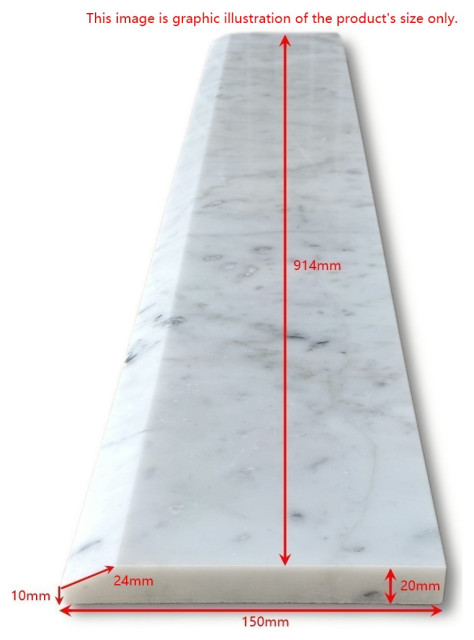 Carrara White Marble Transition Saddle Threshold Beveled Tile Honed, 1 ...