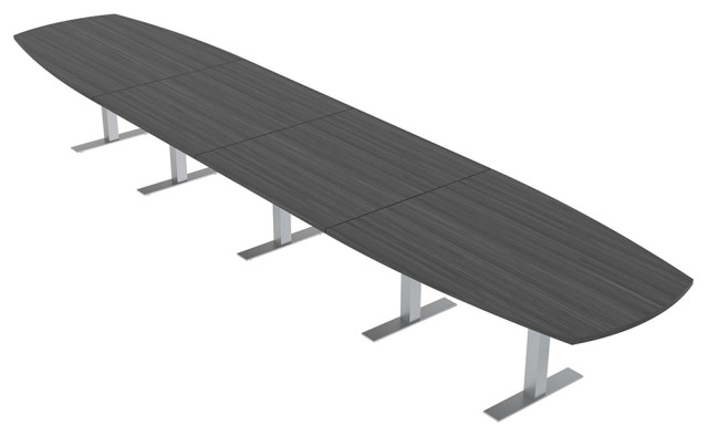 20' Modular Arc Boat Boardroom Table Metal T-Bases Data And Electric, X ...