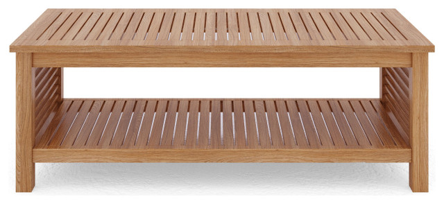 Sylvie Rectangular Teak Outdoor Coffee Table - Transitional - Outdoor Coffee Tables - by Curated ...