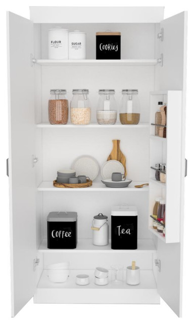 Chad Pantry Cabinet White - Transitional - Pantry Cabinets - by GwG ...