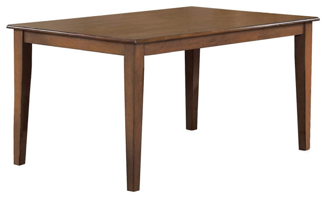 Amish Brown Dining Table with Tapered Legs and Rectangular Rubberwood Top - Transitional ...