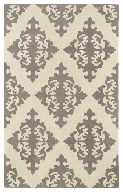 Kaleen Hand-Tufted Evolution Gray Wool Rug, 3'x5' - Contemporary - Area ...