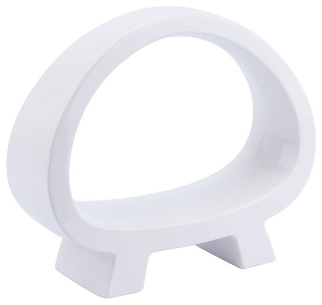 Modern Contemporary Accent Decor Figurine Object Figure, White, Ceramic ...