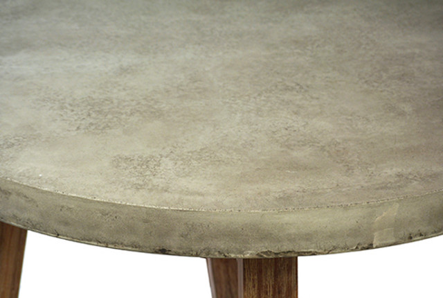 Outdoor Round Concrete Dining Table - Industrial - Outdoor Dining ...