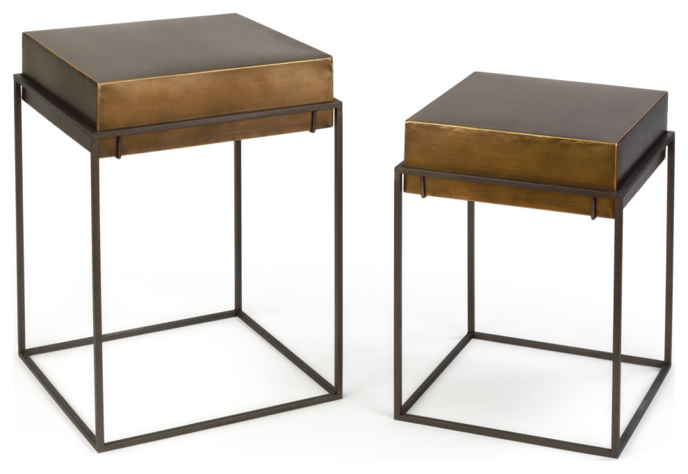 Metal Convertible Side Tables Set of 2 - Traditional - Side Tables And ...