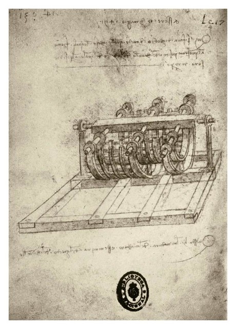 "Mechanical Sketches" Digital Paper Print by Leonardo Da Vinci, 18"x24 ...