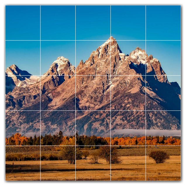 Mountains Ceramic Tile Wall Mural HZ500882, 30" Wide x 30" High ...