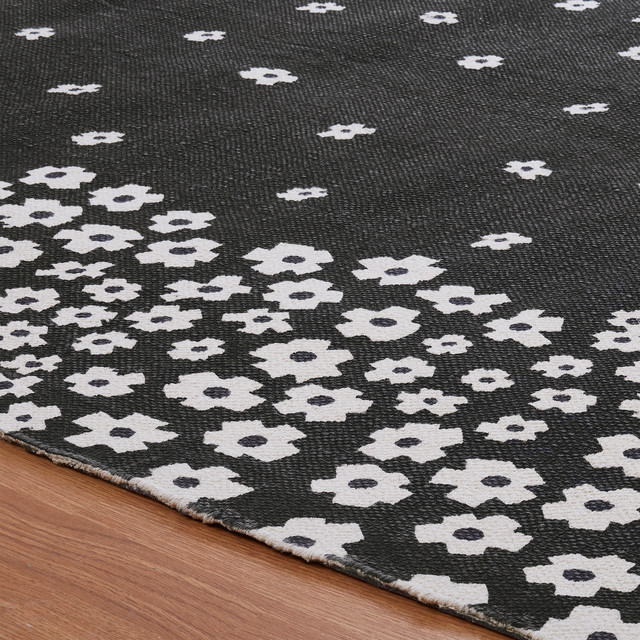 100% Cotton Wildflower Modern Floral Area Rug, 2 Ft. X 3 Ft ...
