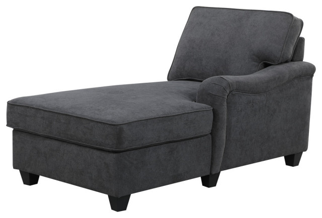 Leo Dark Gray Woven Double Chaise 7-Piece Modular Sectional Sofa ...