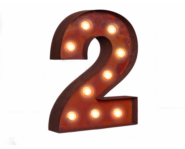 Vintage Retro Lights and Signs Number "2" - Contemporary - Novelty ...