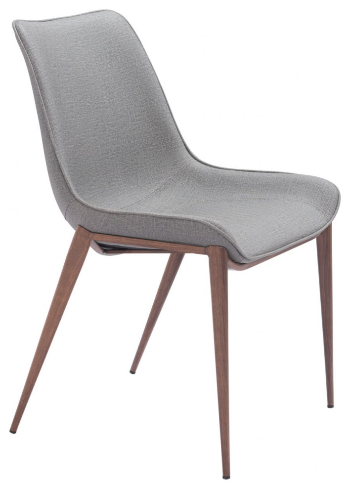 Magnus Dining Chair, Set of 2, Slate Gray/Walnut - Modern - Dining ...