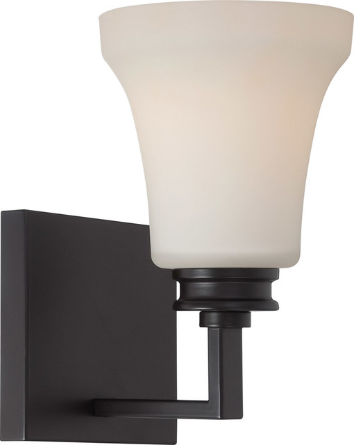 Nuvo 1-Light 9.8W LED Cody Vanity and Wall Light Fixture, Mahogany ...