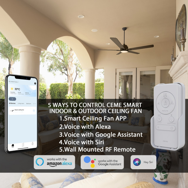 CARRO Indoor Smart Ceiling Fans with Dimmable LED light and Remote ...